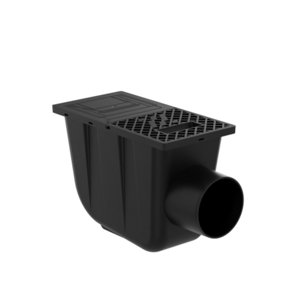 Osadnik Rynnowy Boczny CZARNY o Rur Kwadratowych z kratką rewizyjną ...